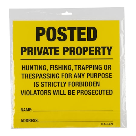 Allen Co Posted No Trespassing Sign, 12PK 15824 | Zoro